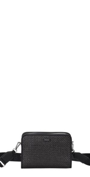 BOSS - Sandy Raffia Crossbody Bag in Black