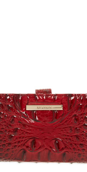 Brahmin - Hannah Croc Embossed Leather Wallet in Vintage Red at Nordstrom