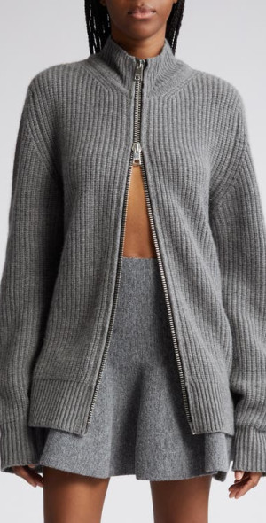 Brandon Maxwell - The Marcie Zip Front Wool & Cashmere Cardigan in ...
