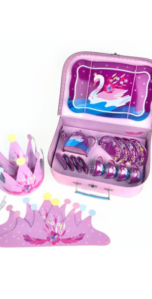 BRIGHT STRIPES - Swan Princess Tin Tea Set in Pink at Nordstrom
