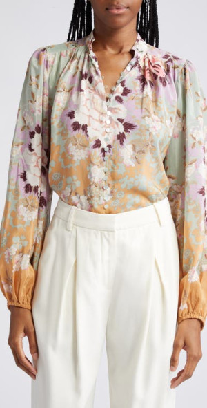 byTiMo - Floral Satin Blouse in Wallpaper at Nordstrom