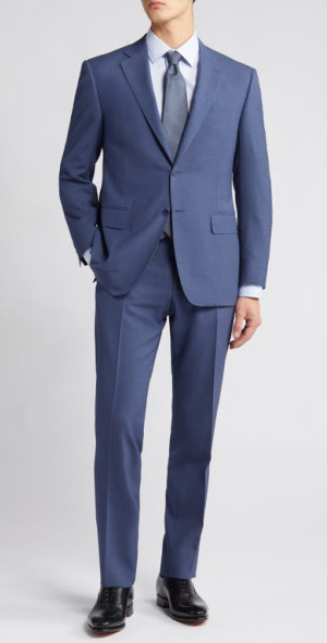 Canali - Siena Regular Fit Solid Blue Wool Suit