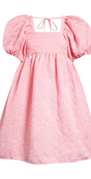 Cecilie Bahnsen - Tilde Cutout Puff Sleeve Matelassé Babydoll Dress in ...