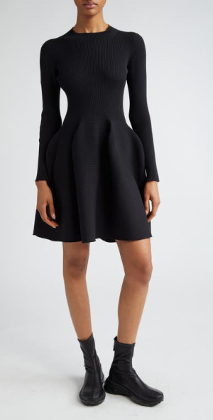 CFCL - Pottery Long Sleeve Minidress in Black