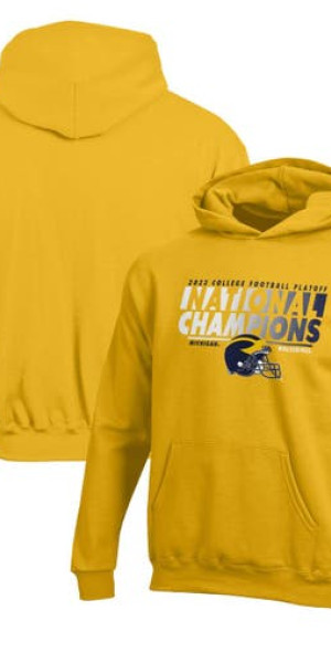 Champion - Youth Maize Michigan Wolverines College Football Playoff 2023 National s Pullover ...