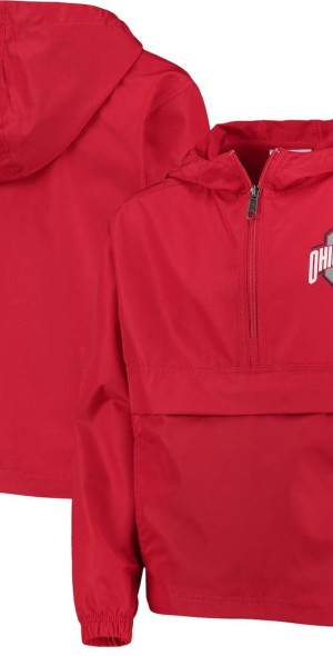 Champion - Youth Scarlet Ohio State Buckeyes Pack & Go Quarter-Zip Windbreaker Jacket at Nordstrom