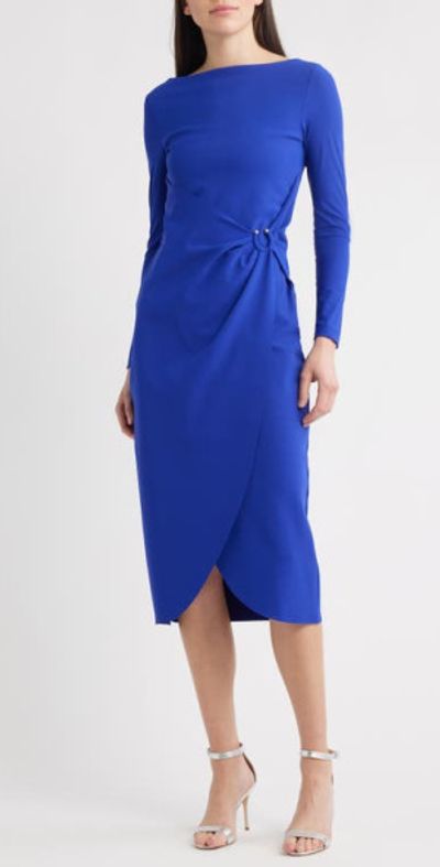 Chiara Boni La Petite Robe - Gekko Long Sleeve Midi Dress in Blue ...