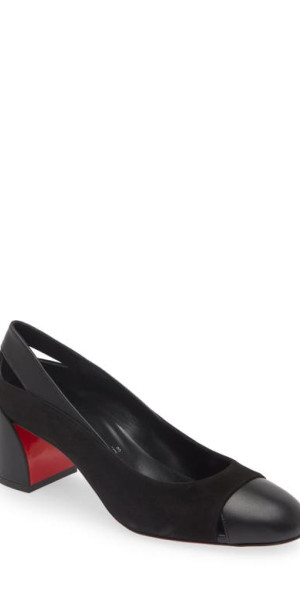 Christian Louboutin - Miss Duvette Cap Toe Pump in B439 Black/Lin Black