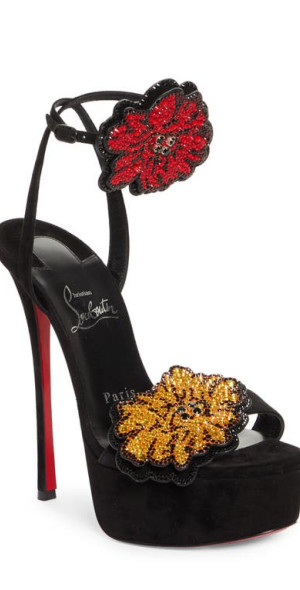 Christian Louboutin - x Shun Sudo Button Flower Strass Loubi Queen Alta ...