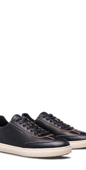 CLAE - Deane Sneaker in Black Leather Raw Edge