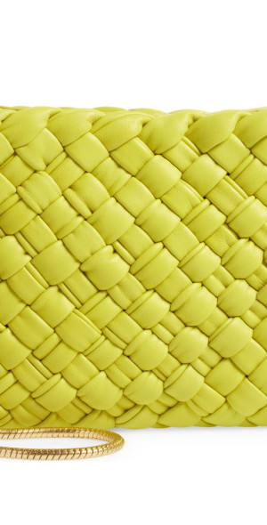 Clare V. - Estelle Woven Leather Crossbody Bag in Chartreuse Puffy ...