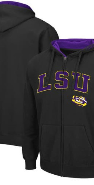 COLOSSEUM - Men's Colosseum Black LSU Tigers Arch & Logo 3.0 Full-Zip ...