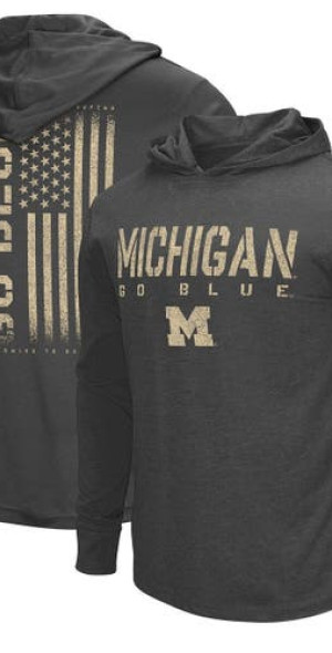 COLOSSEUM - Men's Colosseum Heather Black Michigan Wolverines Team OHT Military Appreciation ...