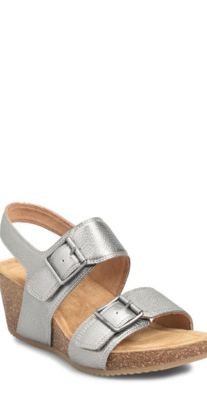 Comfortiva - Erlina Wedge Sandal in Grey-Gold at Nordstrom