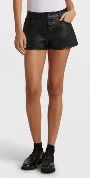 Commando - Faux Leather Five-Pocket Shorts in Black