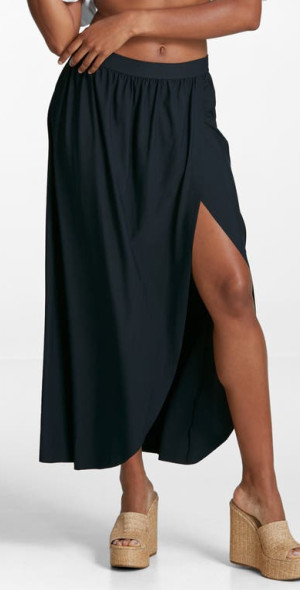 Commando - Side Slit Maxi Skirt in Black