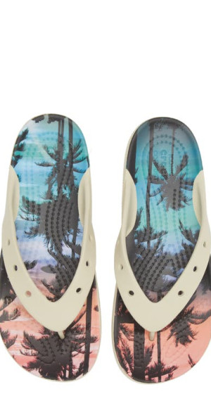 CROCS - Classic Retro Resort Platform Flip Flop in Bone/Multi at Nordstrom