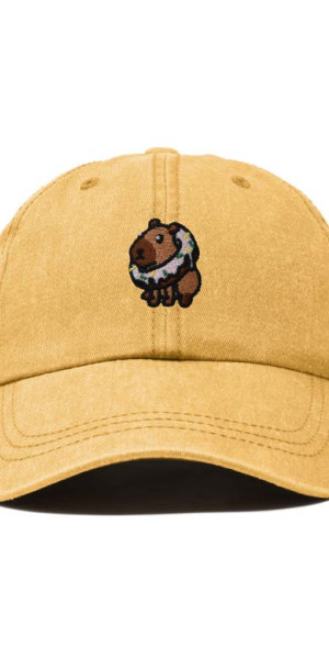 Dalix - Capybara Donut Embroidered Cap in Washed Gold at Nordstrom