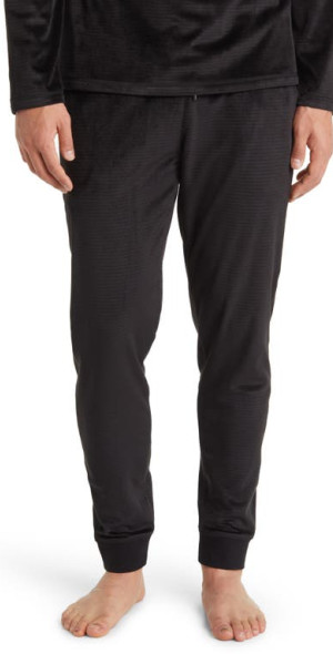 Daniel Buchler - Chainlink Velour Jogger Pajama Pants in Black