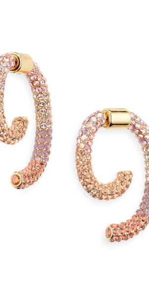 DEMARSON - Ocean Luna Pavé Front/Back Earrings in Gold