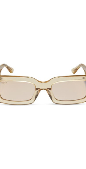 DIFF - Indy 51mm Rectangular Sunglasses in Honey Crystal Flash