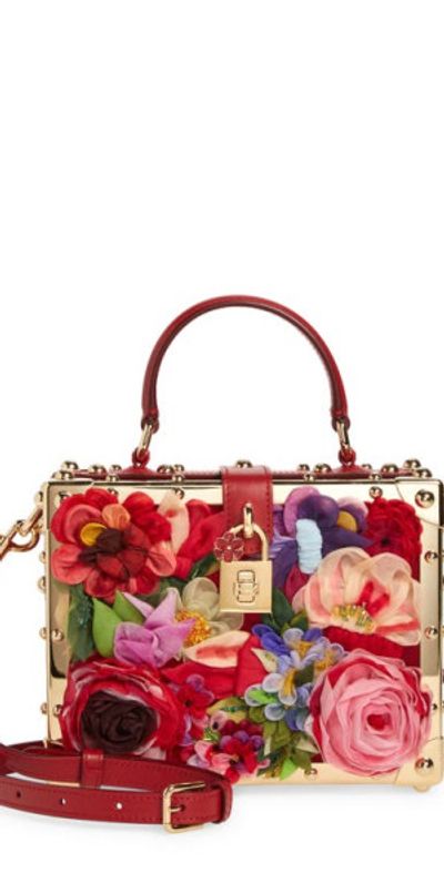 Dolce & Gabbana - Floral Box Bag in Red Multi at Nordstrom