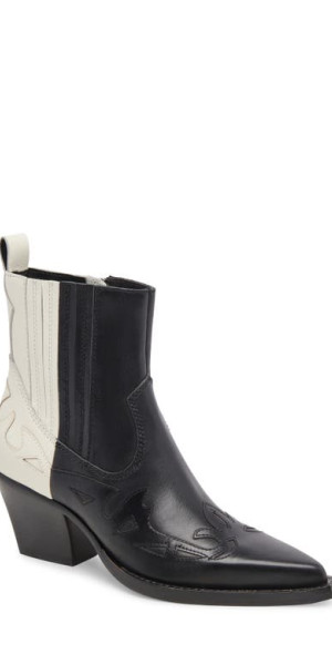Dolce Vita - Ramson Western Boot in Black/White Leather at Nordstrom