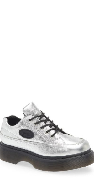 Dr. Martens - 8363 Buzz Platform Sneaker in Silver Metallic at ...