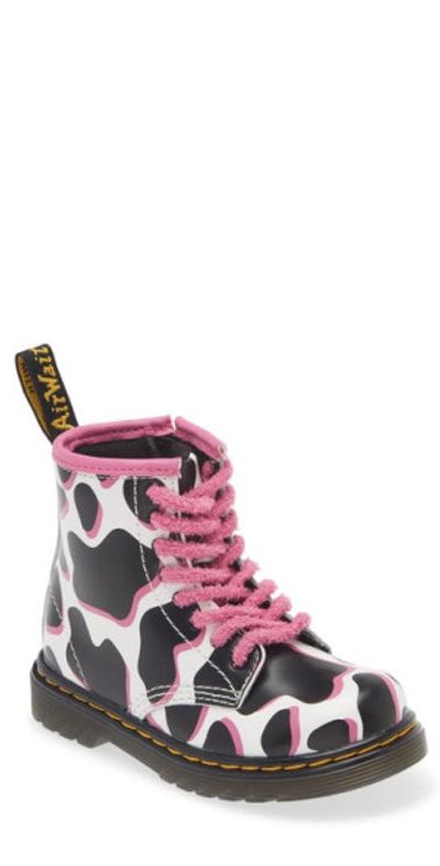 cow print combat boot