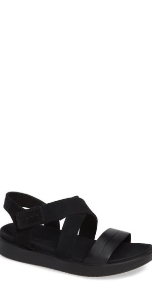 ECCO - Flowt Cross Sandal in Black Leather