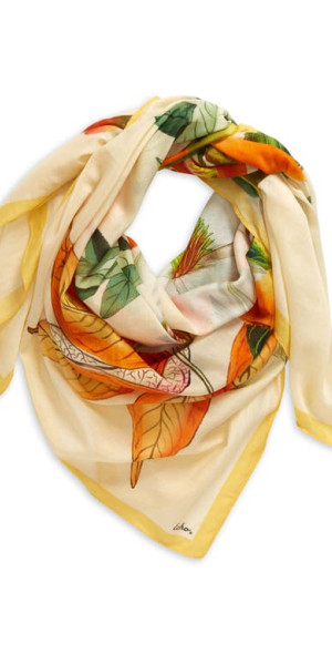 Echo - Orangerie Cotton & Silk Square Scarf in Sunshine