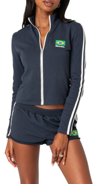 EDIKTED - Brasil Track Jacket in Navy at Nordstrom