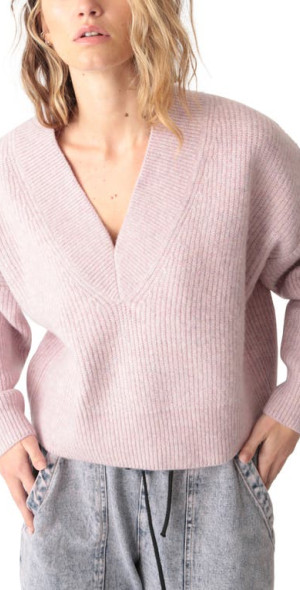 Electric & Rose - Roux Rib Boxy Sweater in Lavender/Multi at Nordstrom