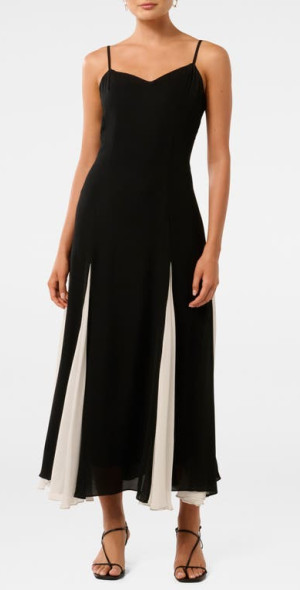 Ever New - Dahlia Contrast Godet Pleat Gown in Black/white at Nordstrom ...