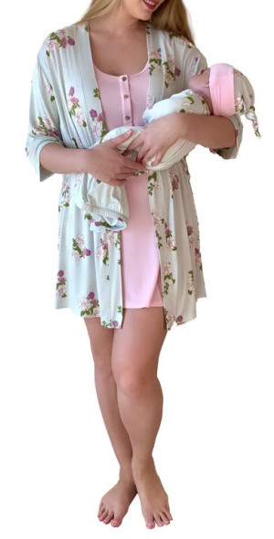 Everly Grey - Carolyn During & After 4-Piece Maternity/Nursing Sleep ...