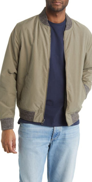 Faherty - Surplus Reversible Bomber Jacket in Olive at Nordstrom
