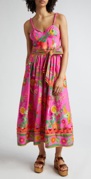 FARM Rio - Delicate Fruit Garden Maxi Dress in Pink