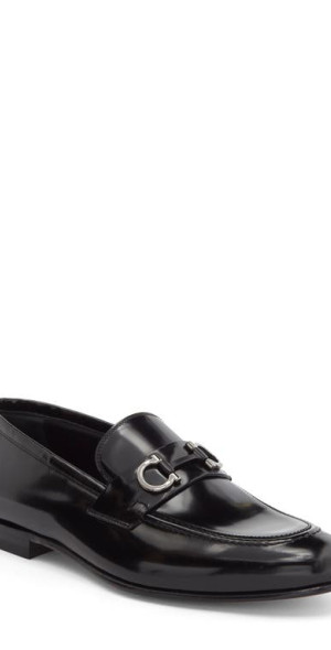 FERRAGAMO - Gin Double Gancio Bit Loafer in Nero
