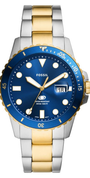 Fossil - Blue Dive Bracelet Watch, 42mm in Two Tone