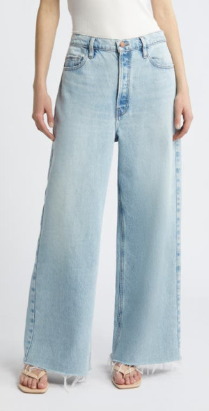 FRAME - Le Low Baggy Wide Leg Jeans in Fizz Indigo