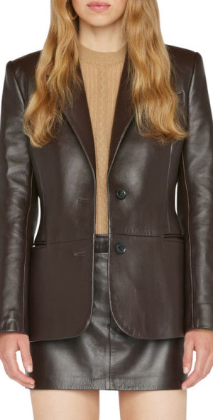 FRAME - Leather Blazer in Espresso at Nordstrom
