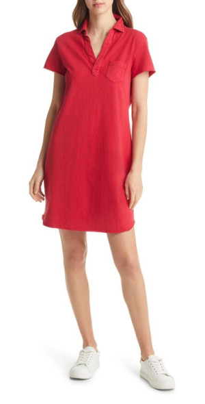Frank & Eileen - Short Sleeve Polo Dress in Double Decker Red at Nordstrom