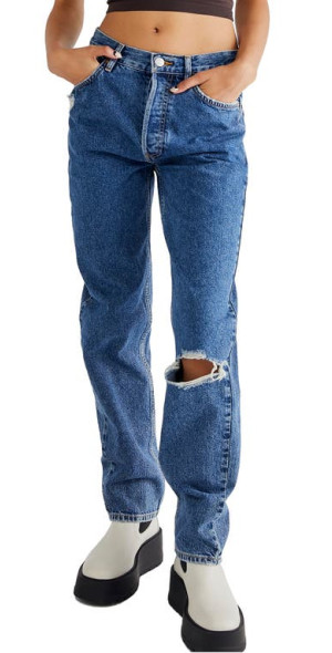 Free People - We the Free The Lasso Straight Leg Jeans in Sapphire at Nordstrom