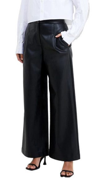 French Connection - Crolenda Faux Leather Pants in Blackout at Nordstrom