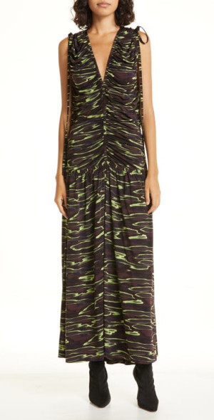 GESTUZ - Shevy Ruched Drop Waist Dress in Yellow Water at Nordstrom