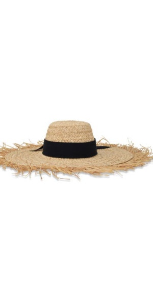 Gigi Burris Millinery - Hopeton Frayed Brim Raffia Sun Hat in Natural