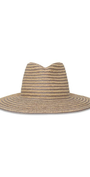 Gigi Burris Millinery - Jeanne Packable Raffia Sun Hat in Natural/Cocoa