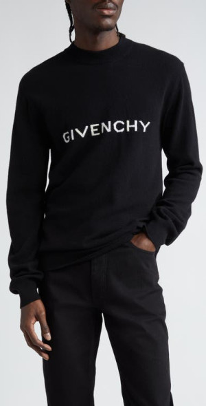 Givenchy - Archetype Logo Intarsia Wool Crewneck Sweater in Black