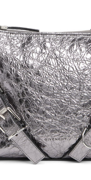 Givenchy - Small Voyou Crinkled Metallic Leather Shoulder Bag in ...