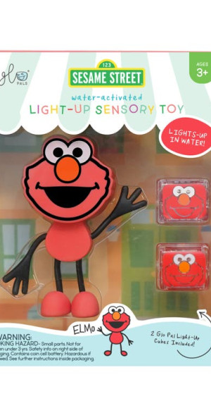 Glo Pals - x Sesame Street® Elmo Light-Up Sensory Water Toy & Cubes Set ...